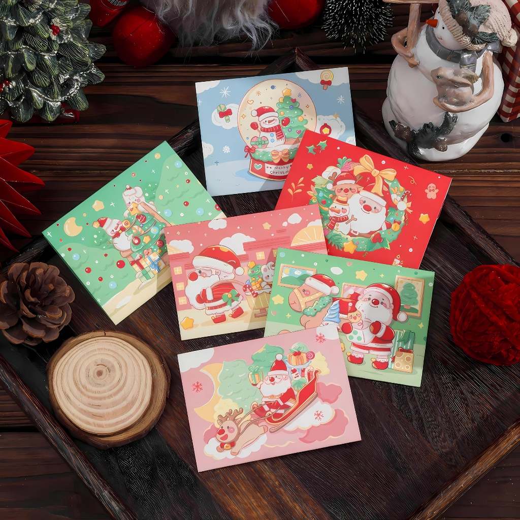 Christmas Greeting Card Xmas Blessing Wish Card Message Card Kad Ucapan ...