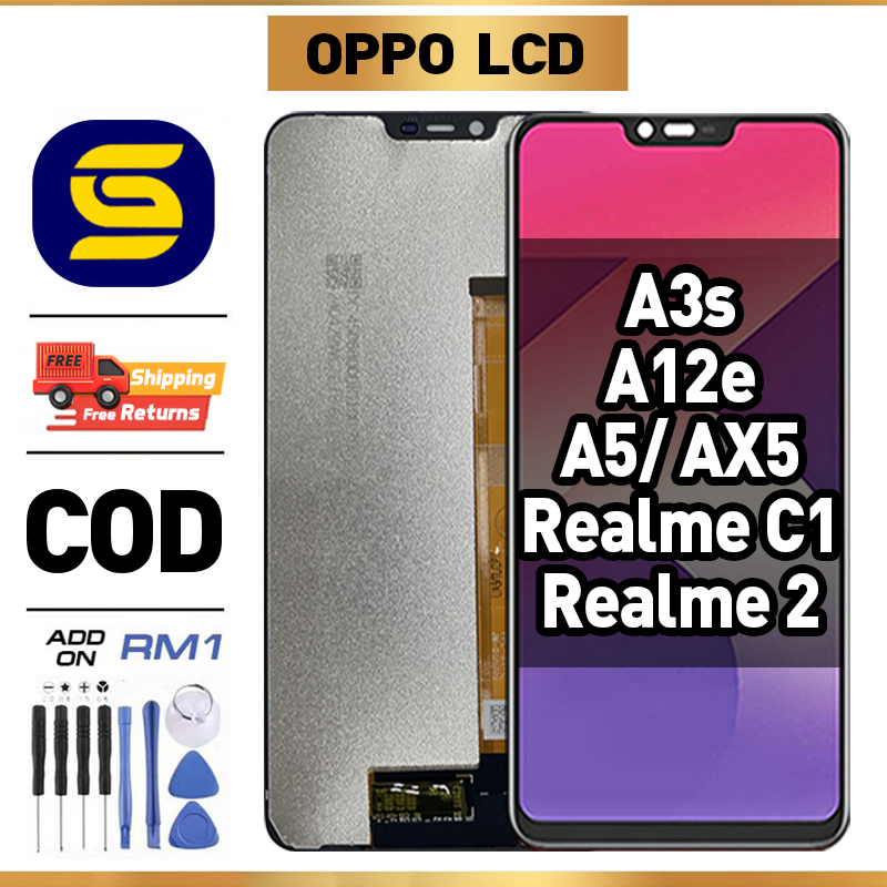 LCD OPPO A3s/ A12e/ A5/ AX5/ REALME C1/ REALME 2 Compatible For Glass Original Touch Screen ...