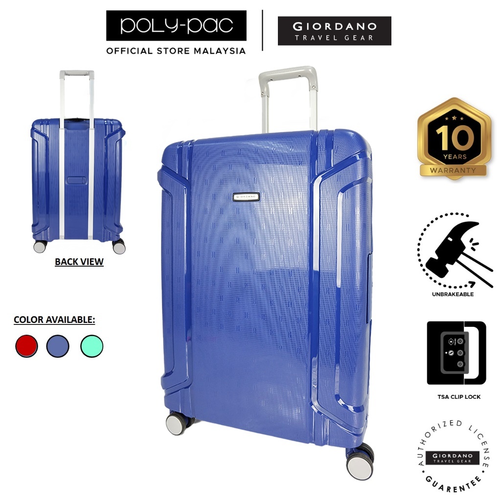 Giordano By Poly Pac 24" Unbreakable PP Trolley Travel Luggage Bag w ...