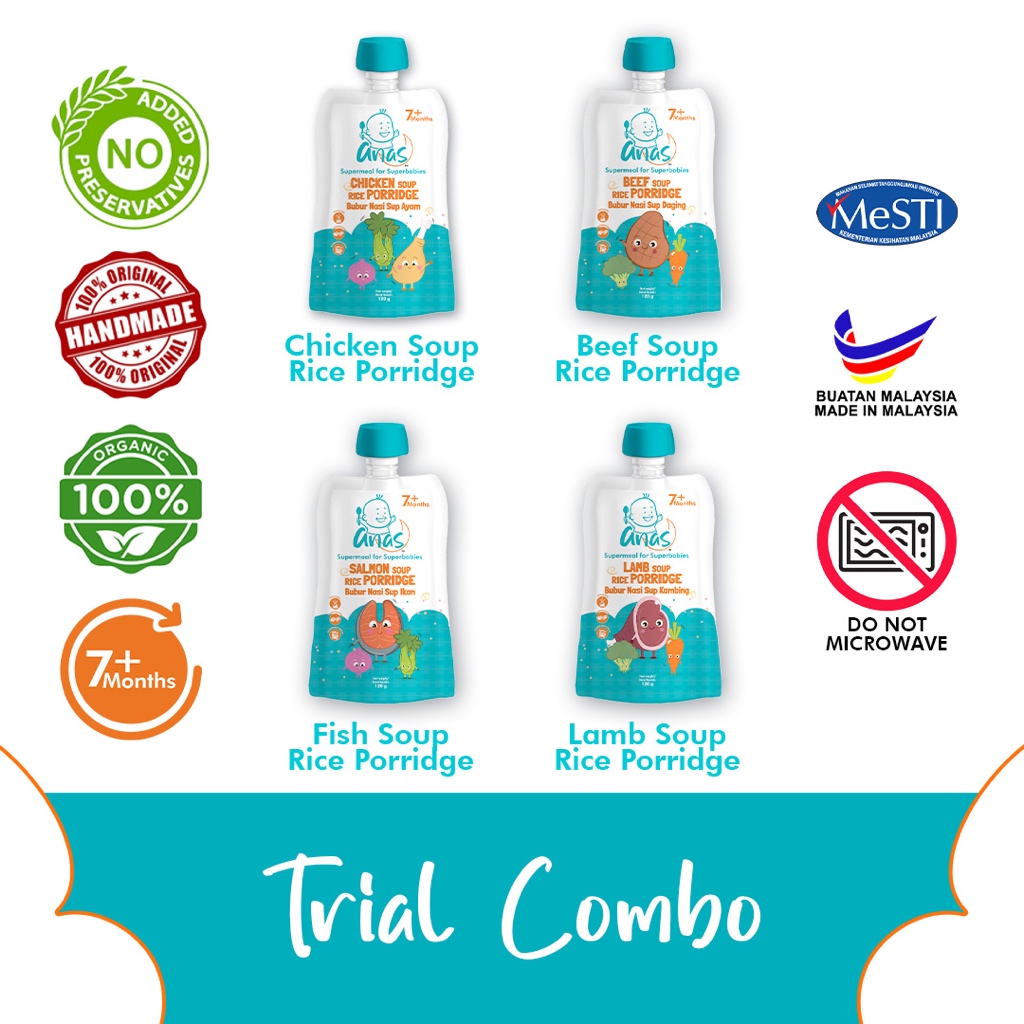 Anas Baby Food: Anas Combo Trial Set (4 flavours) | Shopee Malaysia