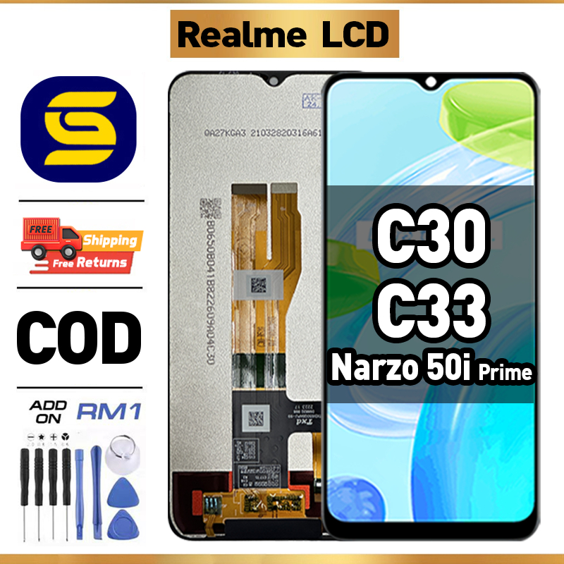LCD REALME C30/ C33/ Narzo 50i Prime Compatible For Glass Original ...