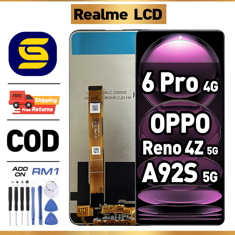LCD REALME 6 Pro 4G/ OPPO A92s 5G/ reno 4Z 5G Compatible For Glass ...