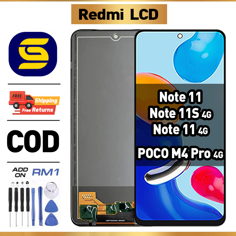 LCD Redmi Note 11/ Note 11S 4G/ Note 11 4G/ poco M4 Pro 4G Compatible For Glass Original Touch ...