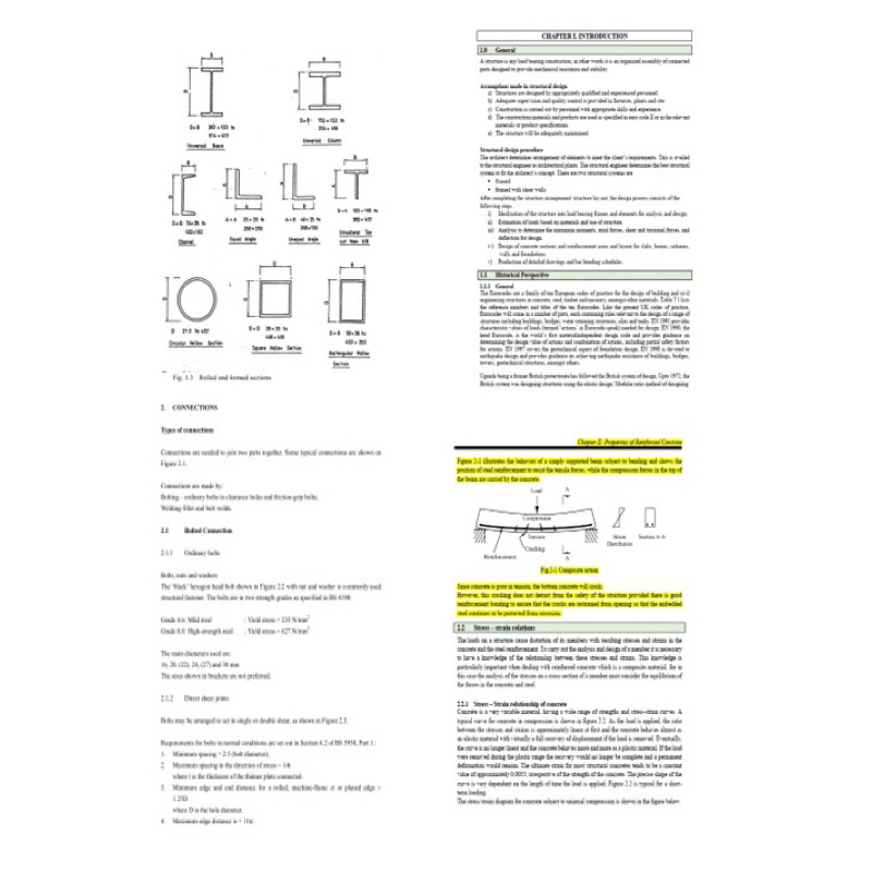 Bundle of Useful EC3 Steel Deisgn EC2 BS Reinforced Concrete PDF Notes ...