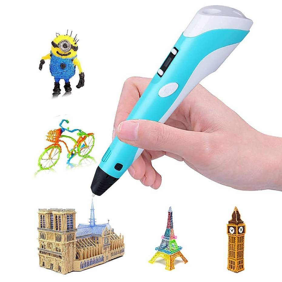 3D Pen V2 Free PLA 3pin Plug Malaysia Adapter LED screen 3D Printing ...