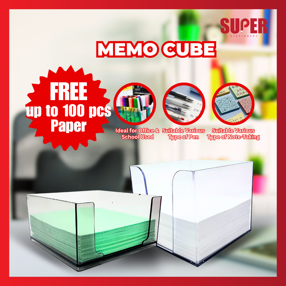 [super stationery] YOSOGO BEKAS NOTA ACRYLIC MEMO CUBE HOLDER STICKY ...