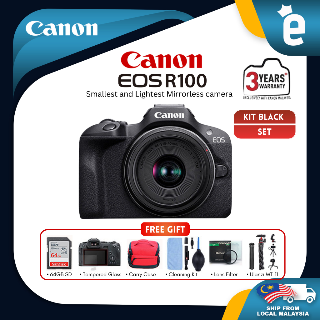 Canon EOS R100 Mirrorless Camera with 18-45mm Lens R100 BODY Only Canon R100 Mirrorless Camera ...