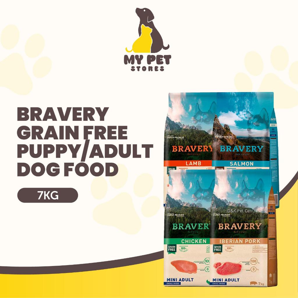 BRAVERY Grain Free Mini Puppy/Adult Small Breeds Dog Food 7kg | Shopee ...