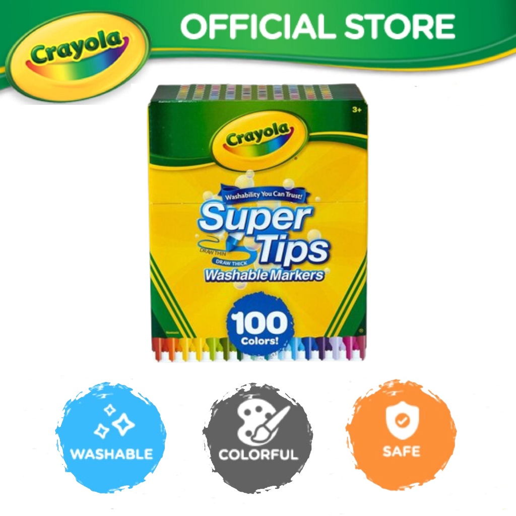 Crayola 100 ct. Washable Super Tips Markers | Shopee Malaysia