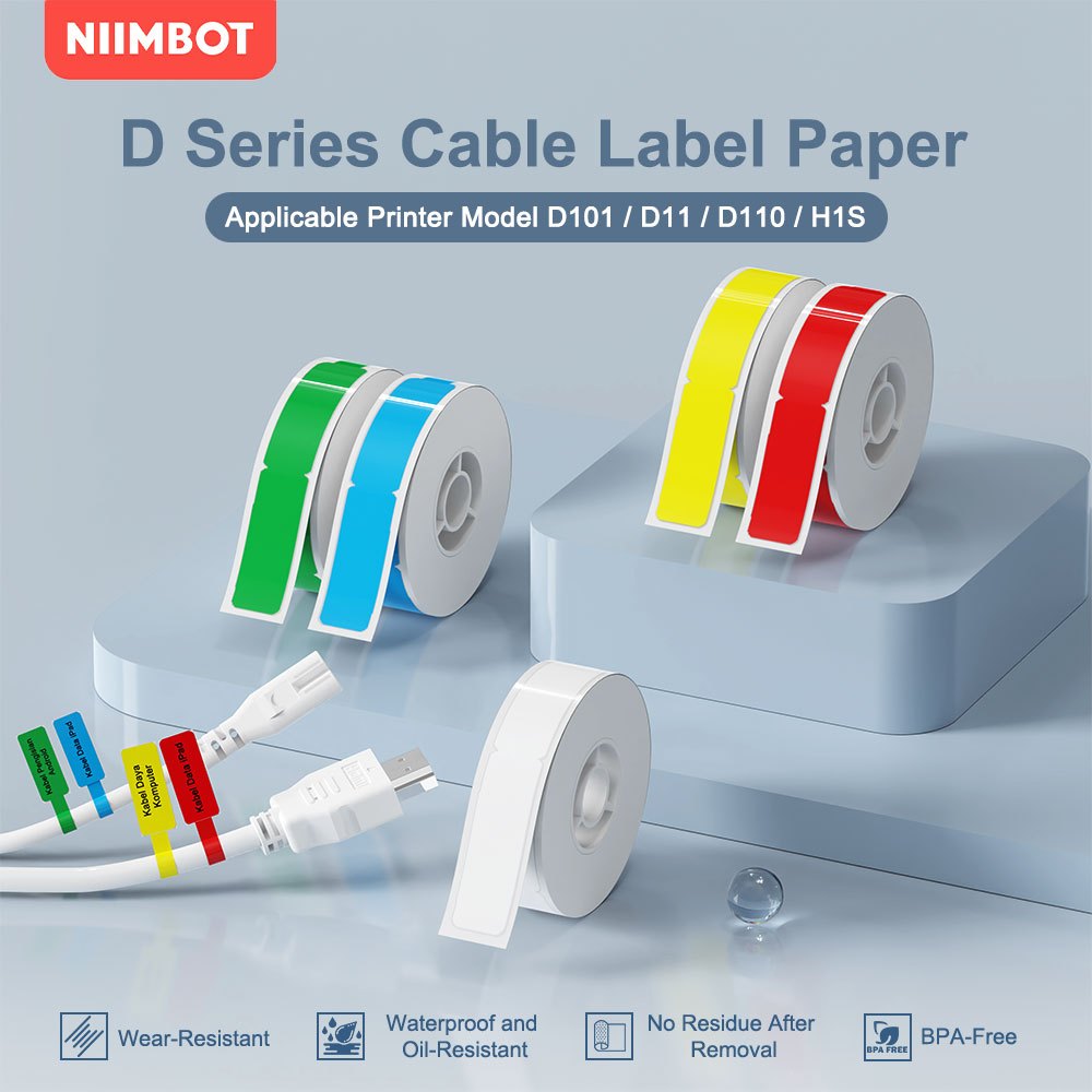 NIIMBOT D11/D110 Cable Label Paper, Network Fiber Classification ...
