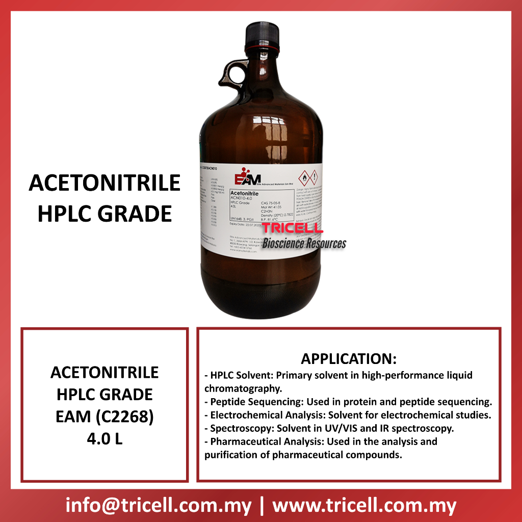 Acetonitrile (ACN), HPLC Grade, 4L / 2.5L | Shopee Malaysia