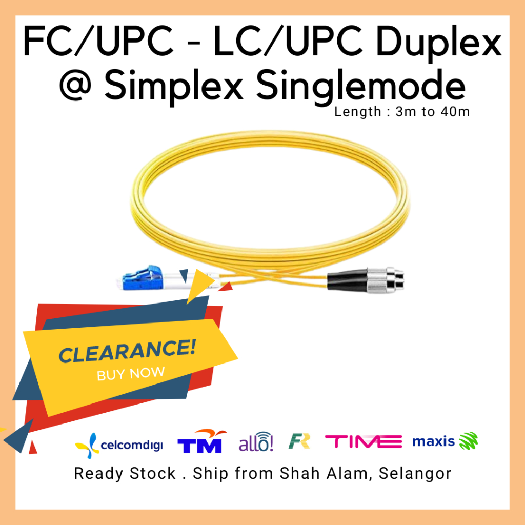 Patchcord FC/UPC - LC/UPC Singlemode Simplex Duplex Fiber Optic Patch ...