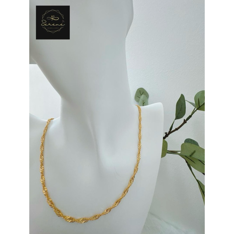 Senere Jewellery Premium Gold Plated Pintar Necklace 73cm | Shopee Malaysia