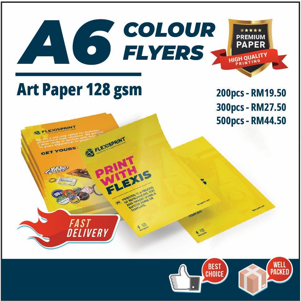 FLYERS PRINTING A6 128GSM ARTPAPER | SINGLE SIDE | DOUBLE SIDE ...