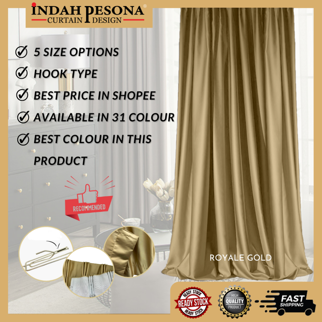 G2 ROYALE GOLD - Ready Made Curtain !! Siap Jahit Langsir Langsir RAYA ...