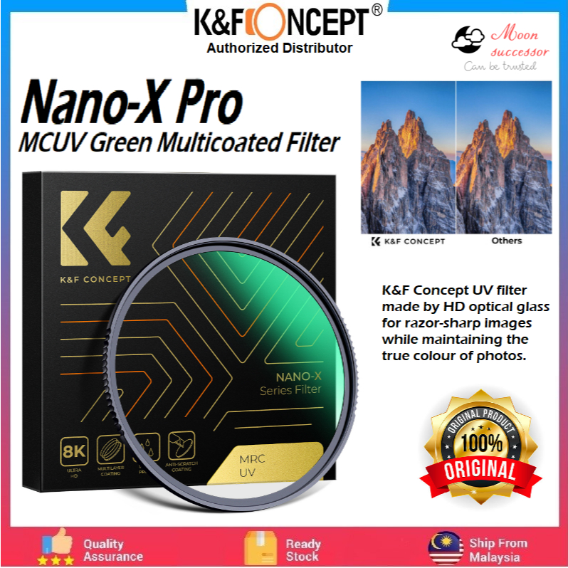 K&F NANO-X Series MRC UV Filter MCUV Filter Green Multicoated MC UV Protection Filter Nano-X ...