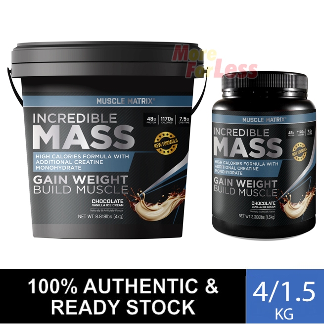 (SALE) MUSCLE MATRIX MASS GAINER 4/1.5kg High Quality Mass Protein ...