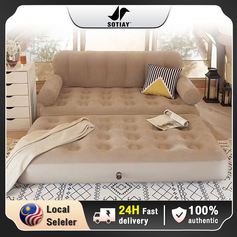 🔥Free pillow🔥Inflatable Air Sofa Bed Double Size with Electric Pump ...