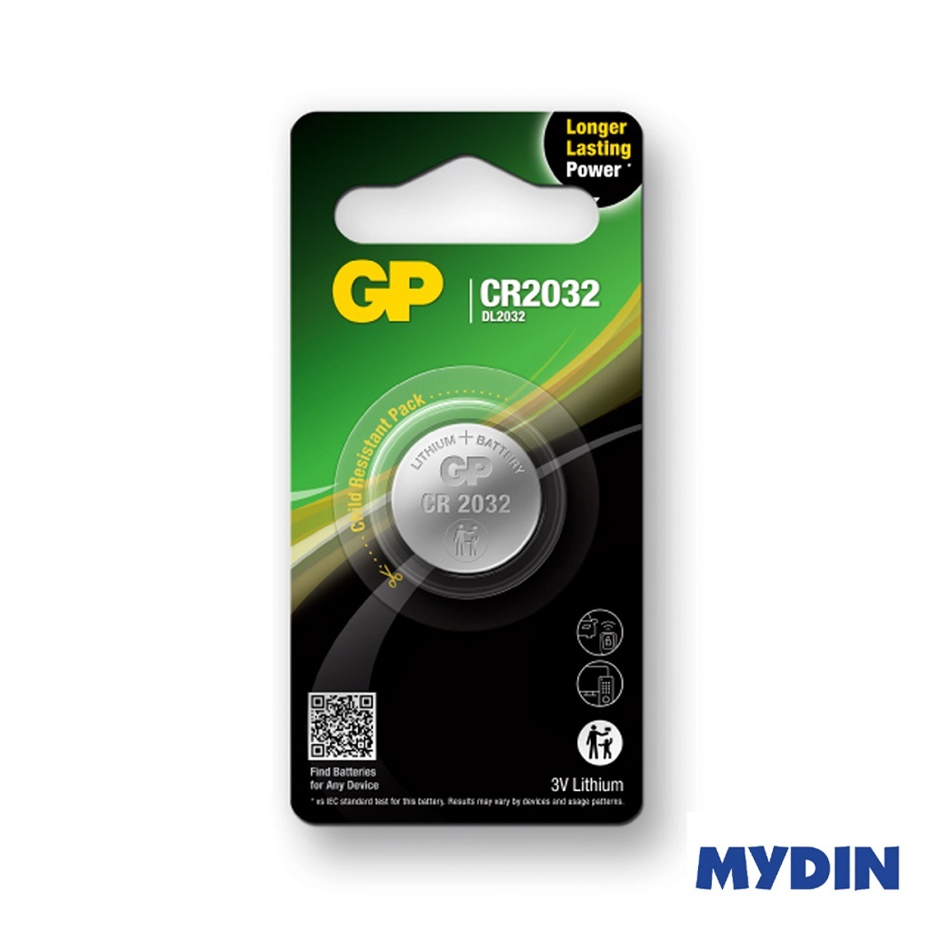 GP Lithium Coin Cells Battery CR2032 (1 piece) | Shopee Malaysia