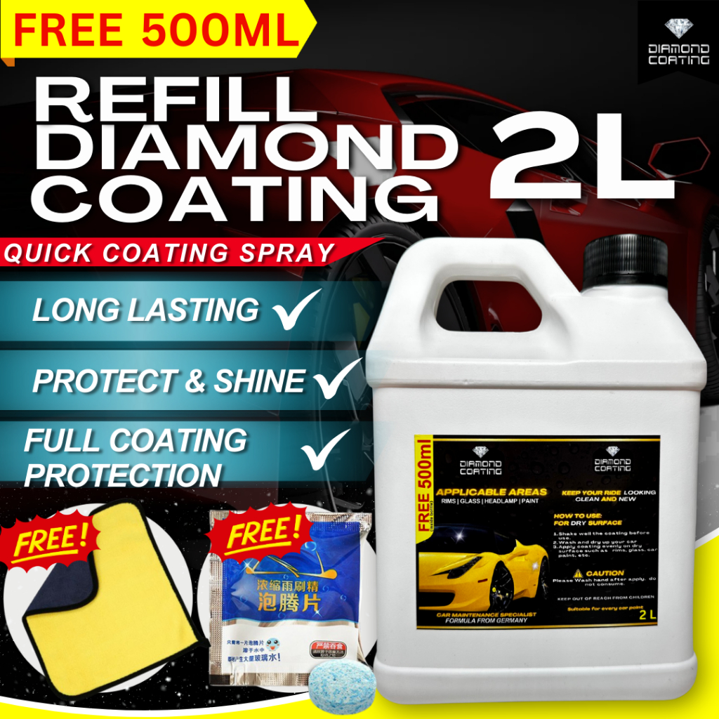 Diamond Coating Refill 2L FREE 500ML【Quick Coating】Ceramic Car Coating ...