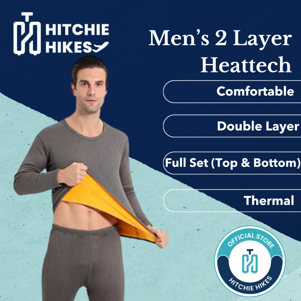 Hitchie 1Set Double Layer Men Winter Sweater Heattech Korean Style ...