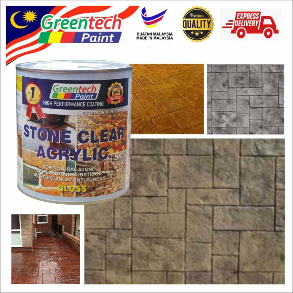 1L Stamped Concrete Paint ( GREENTECH PAINT ) 1 LITER CAT LANTAI CEMENT ( GLOSS ) | Shopee Malaysia