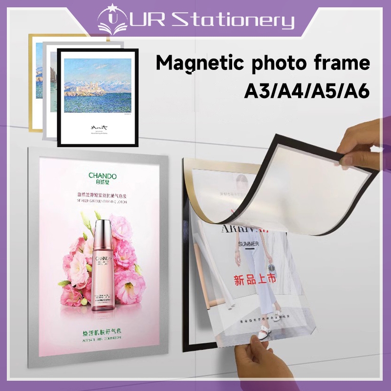 A3 A4 A5 A6 Magnetic Frame Display Board Wall Sticker Photo Certificate ...