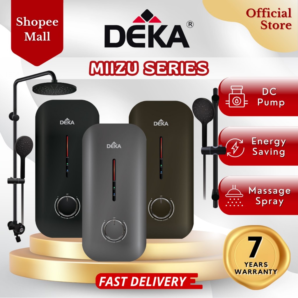 DEKA MIIZU 90 DC Pump Instant Heat Water Heater with Rainshower ...