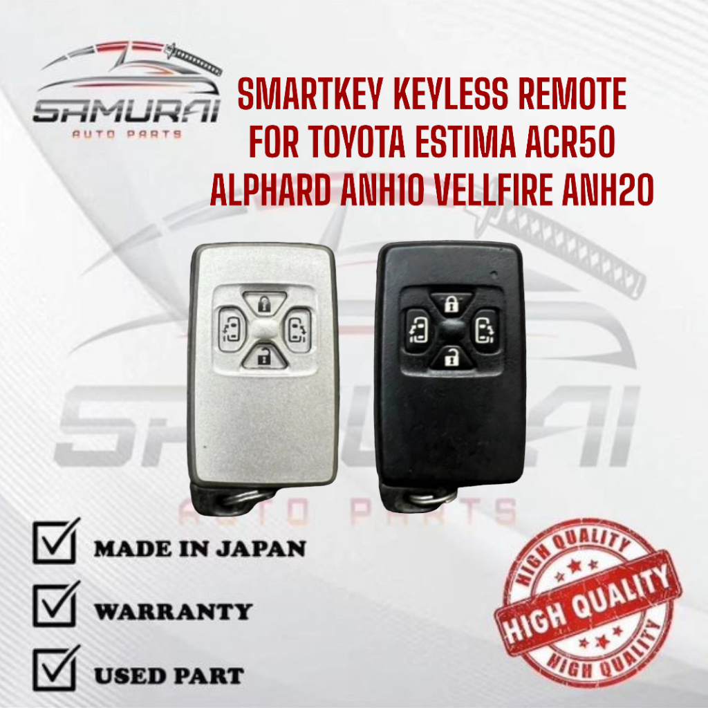SMARTKEY KEYLESS REMOTE FOR TOYOTA ESTIMA ACR50 ALPHARD ANH10 VELLFIRE ...
