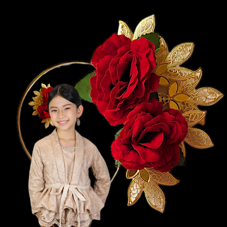 cekak sanggul lintang merdeka tradisional dewasa kanak kanak bunga mawar ros | Shopee Malaysia