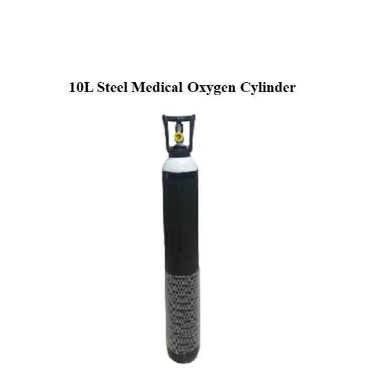 10L Steel Medical Oxygen Cylinder [Full Set] c/w BS3 Regulator, Trolley ...