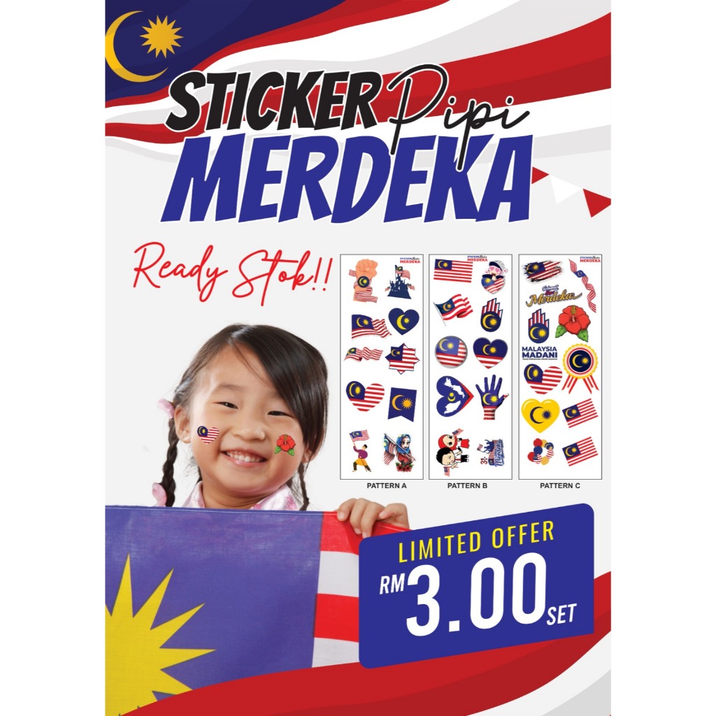 STICKER MUKA MERDEKA KALIS AIR | Shopee Malaysia