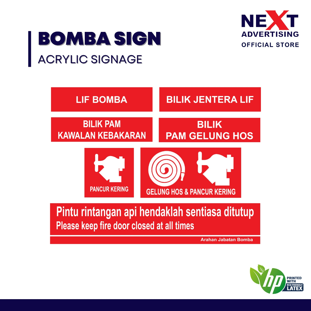 Bomba Acrylic Signage | Fire Safety Sign | Shopee Malaysia