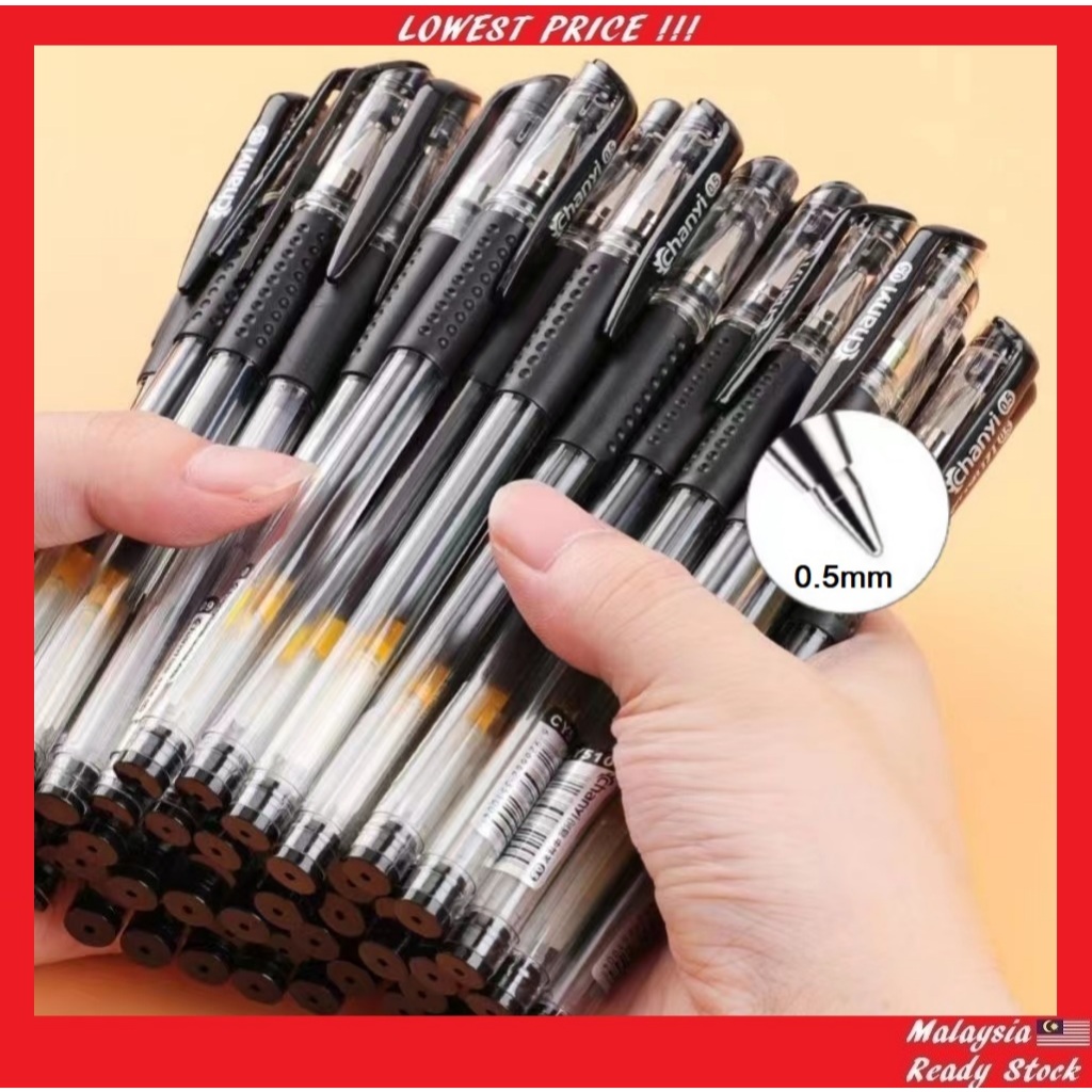 Gel Pen Ball Point Stationary School Student Office 0.5mm Black Red ...
