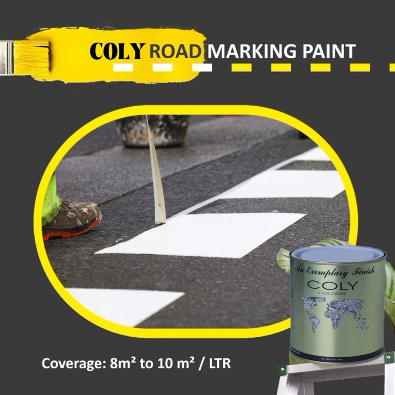 1L // 5L COLY Road Marking Paint , Cat Jalan Raya , Road line Paint ...