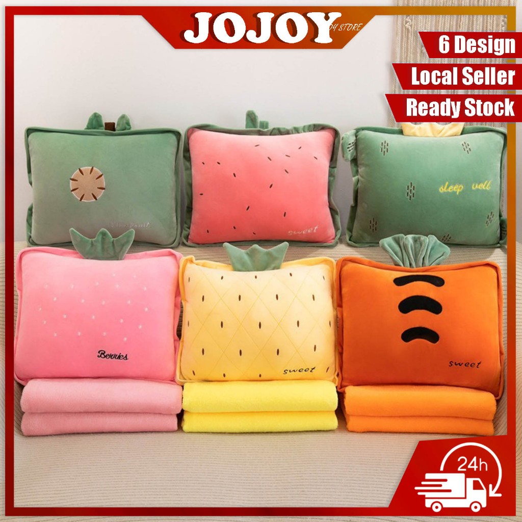 JOJOY 3 in 1 Fruit Vegetable Pillow Summer Office Nap Dual Use Aircon ...