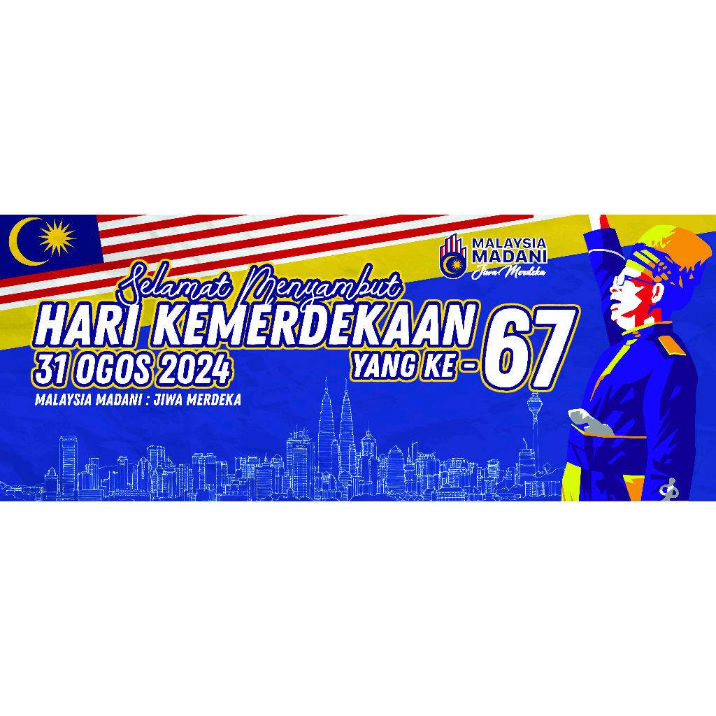Banner MERDEKA 1 / KEMERDEKAAN / SAMBUTAN KEMERDEKAAN / SELAMAT ...