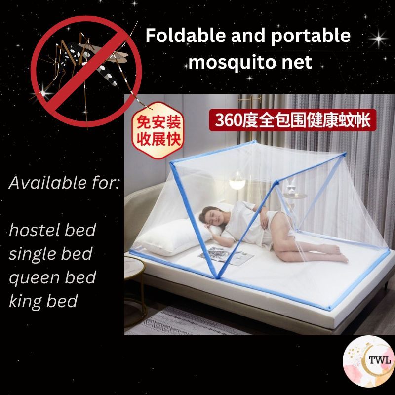 Foldable and Portable Mosquito Net With Extra Hinge for Hostel and Home ...