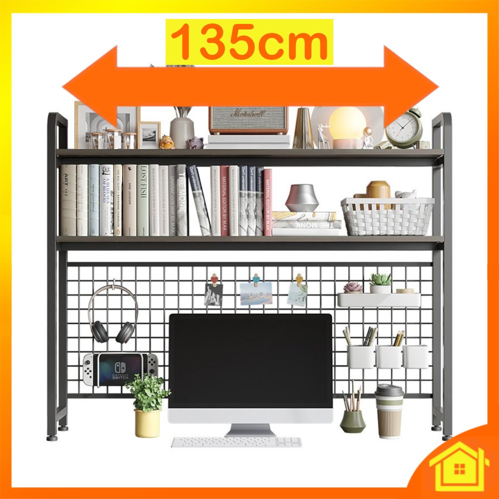 Desk Storage Organizer Desktop Rack 2 Layer Shelf Bookshelf Tabletop ...