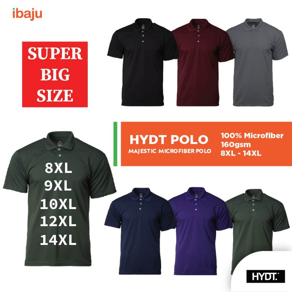 IBAJU X HYDT 8XL 9XL 10XL 12XL 14XL Plus Size Unisex Microfiber Polo ...