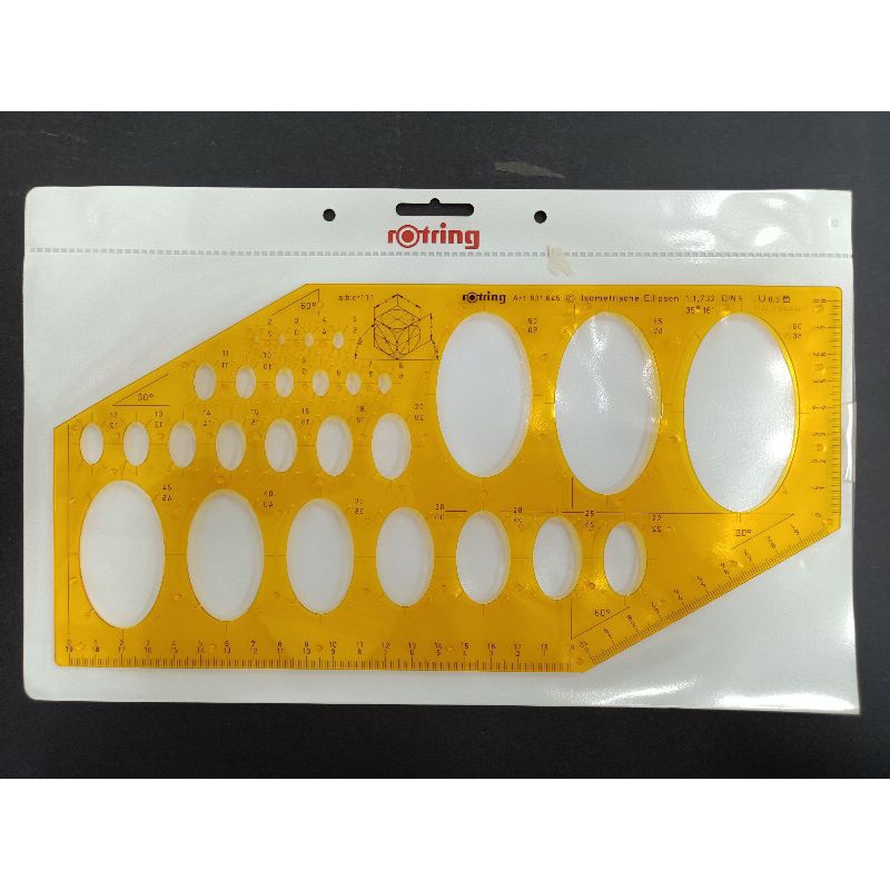Rotring R831645 Equiangular Ellipse Template Isom | Shopee Malaysia