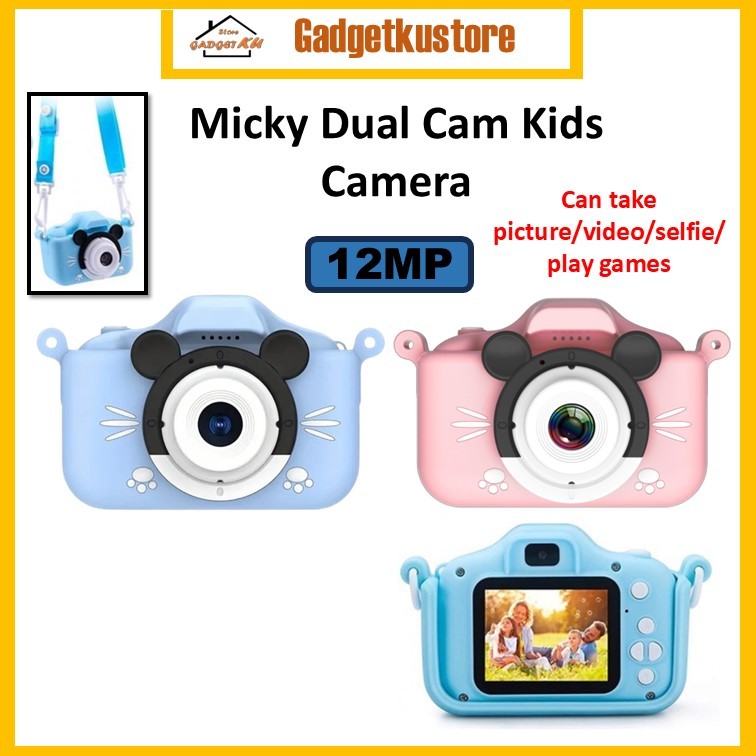 12MP Micky Kids Digital Camera Dual Selfie HD Photo Video Recording ...