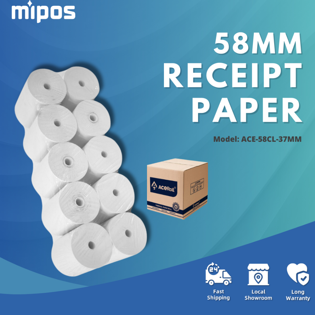 Aceroll 58mm Thermal Receipt Paper 10 Rolls 20 Roll | Coreless 15 Meter ...