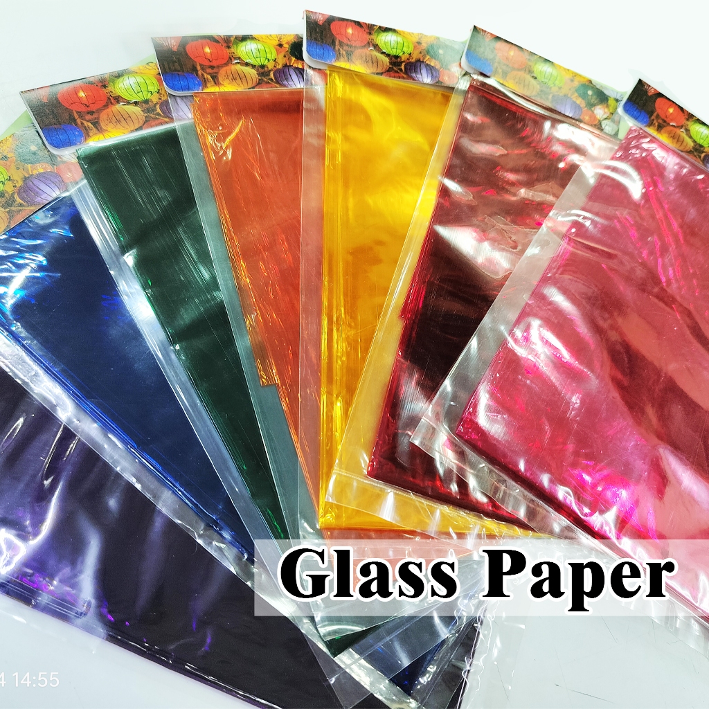 Kertas Tanglung Berwarna | Coloured Glass Paper 1m Cellophane Paper ...