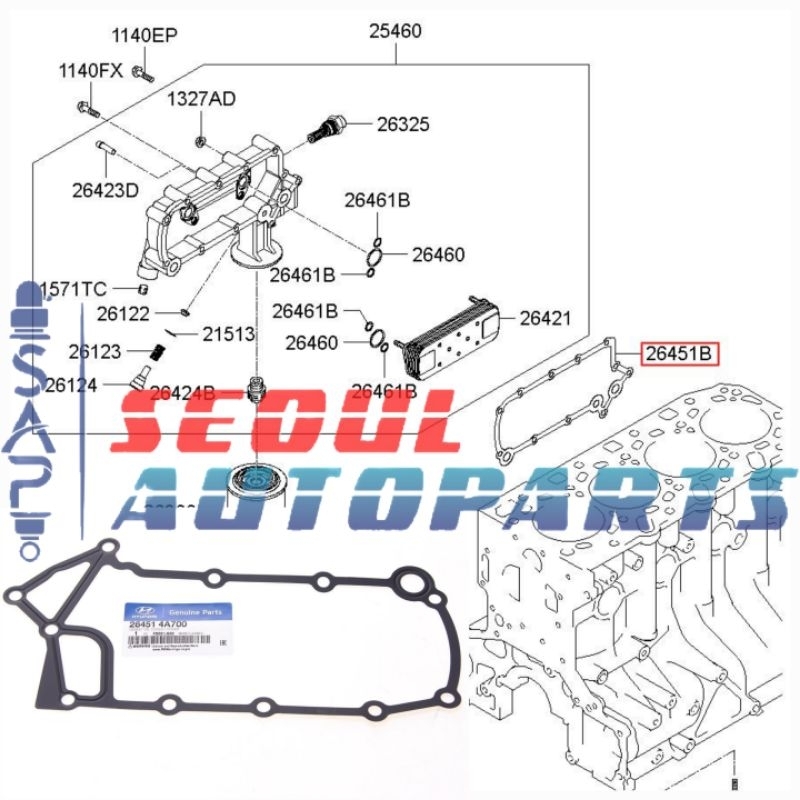 OIL COOLER GASKET = Starex A2 (2012-2021) #264514A700 | Shopee Malaysia