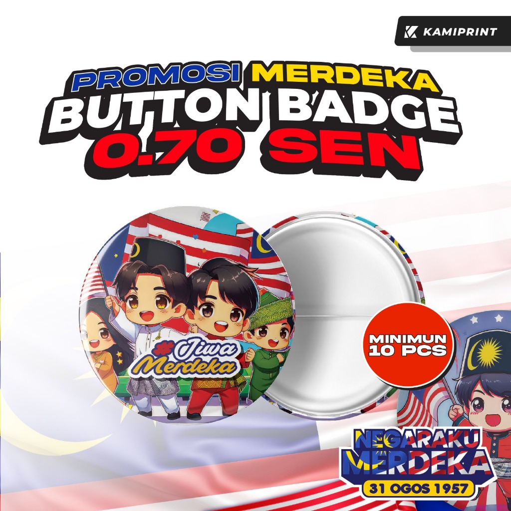 BUTTON BADGE MERDEKA 2024 | 58MM | READY STOCK | Shopee Malaysia