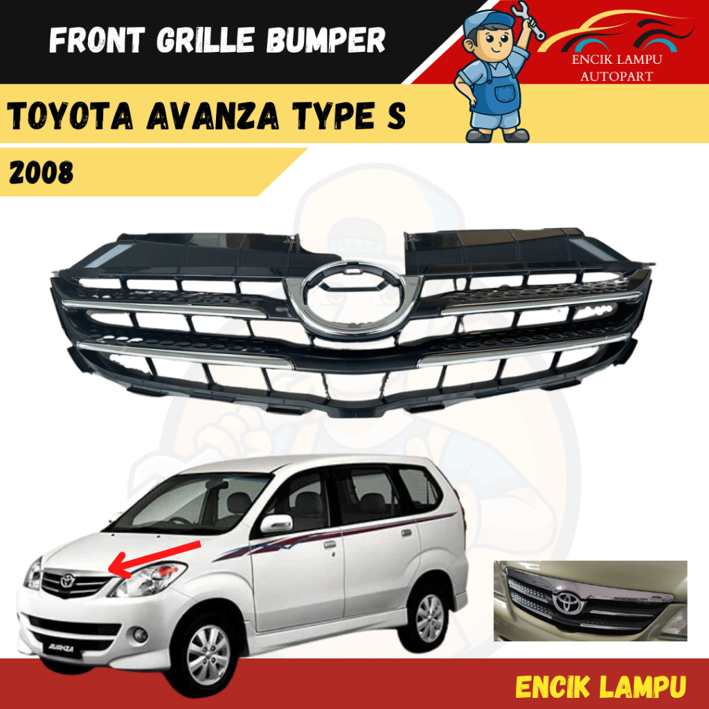 Front Grill Grille Bumper Toyota Avanza 2008-2011 Type S Sarong Depan ...