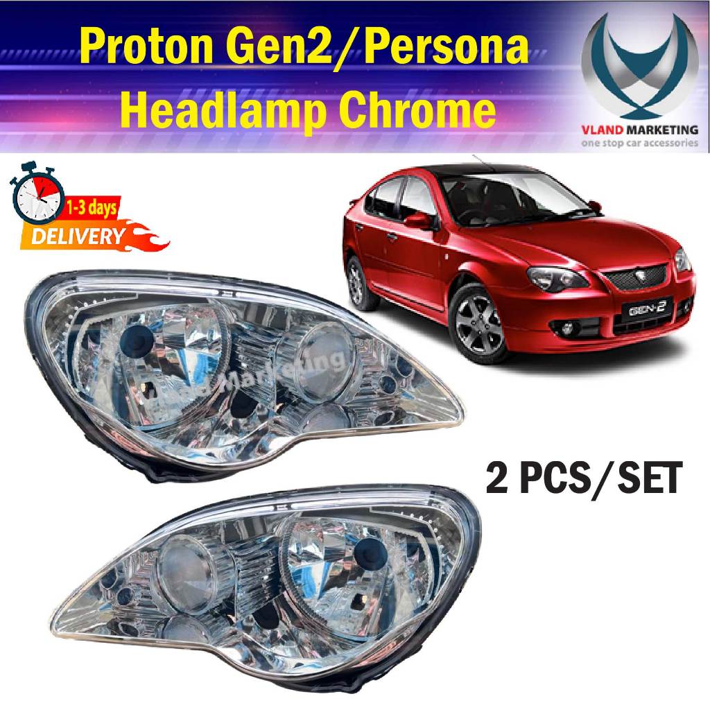 Proton Gen2 Gen 2 / Persona 2004 Headlamp (Head Lamp) Chrome LAMPU ...