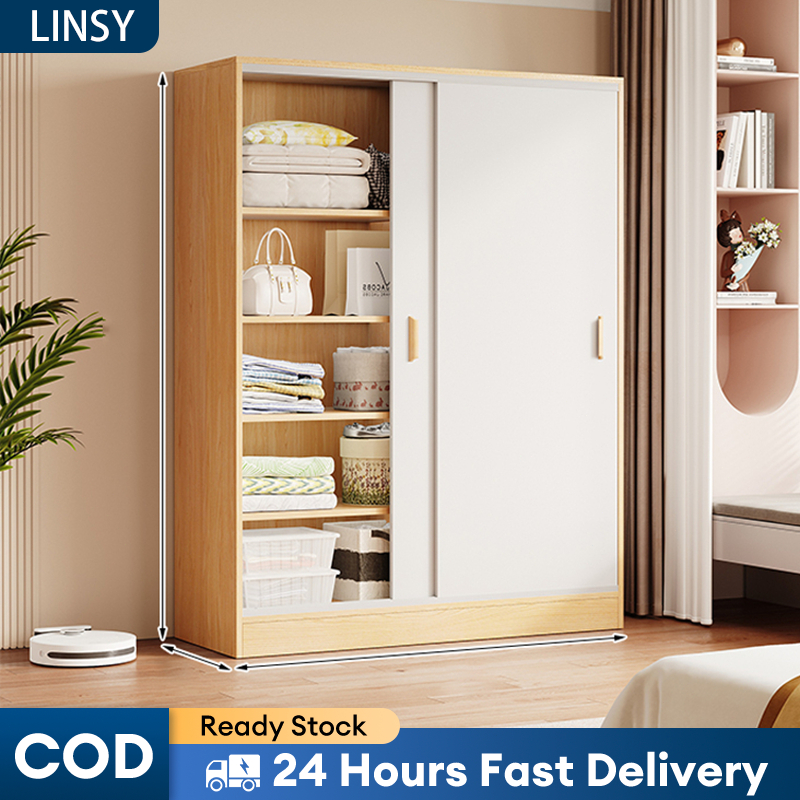 Sliding Wardrobe 32/48 Inch Almari Baju Wood Sliding Door Durable ...