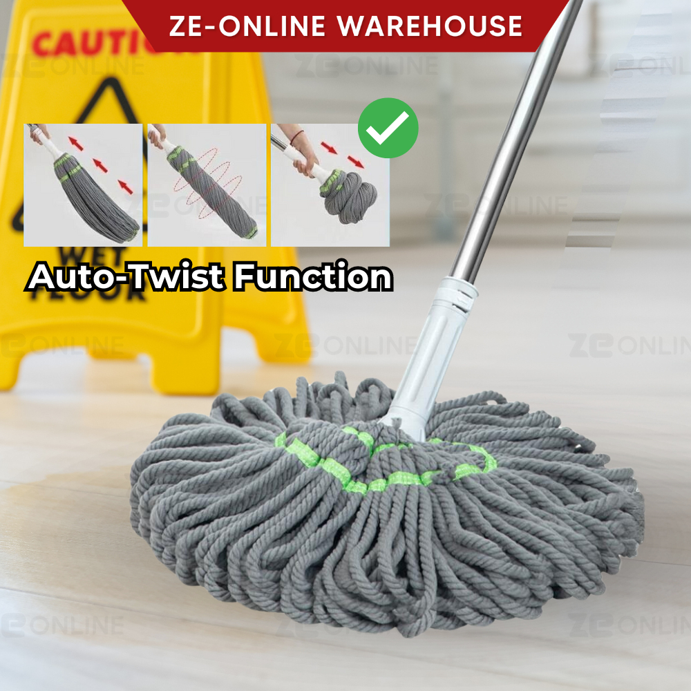 Twist Mop With Wringer Microfiber Strip For Floor Cleaning Wringing Mop ...